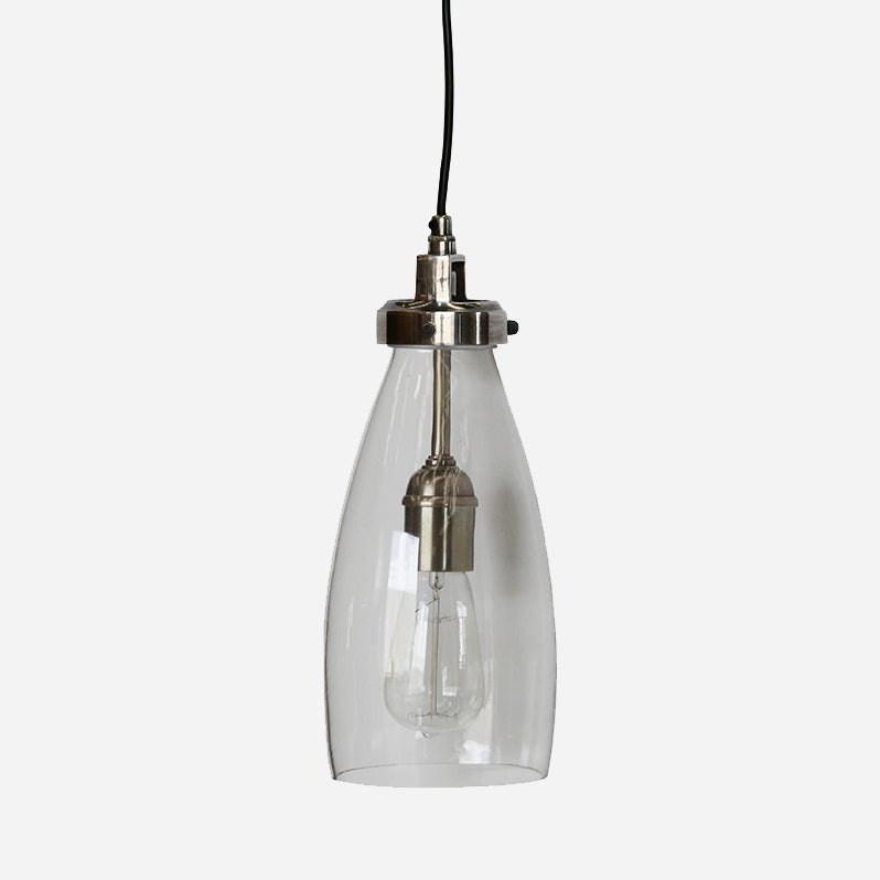 LUCCI HANDBLOWN GLASS & SILVER PENDANT LIGHT - Product - CC Interiors