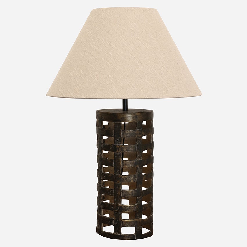 Lattice Lamp Base in Antique Brass Finish - Product - CC Interiors