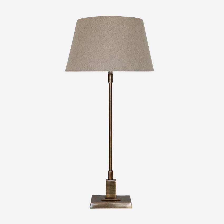 LUXOR RECTANGLE LAMP BASE IN ANTIQUE BRASS FINISH - Product - CC Interiors