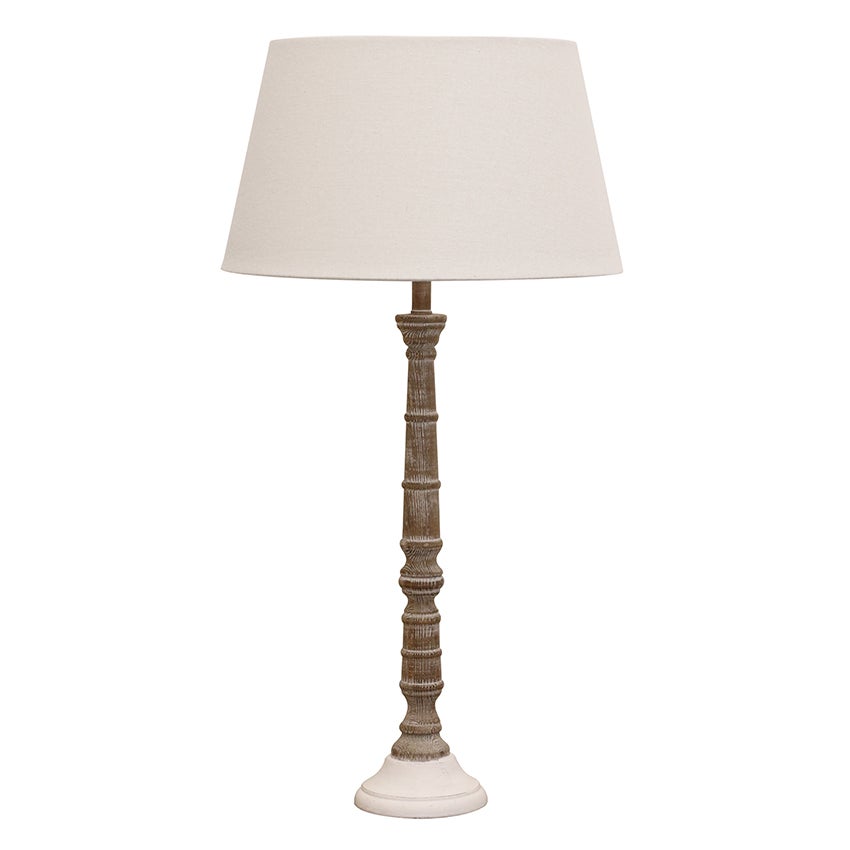 Claudette Natural/White Bedside Lamp Base - Product - CC Interiors