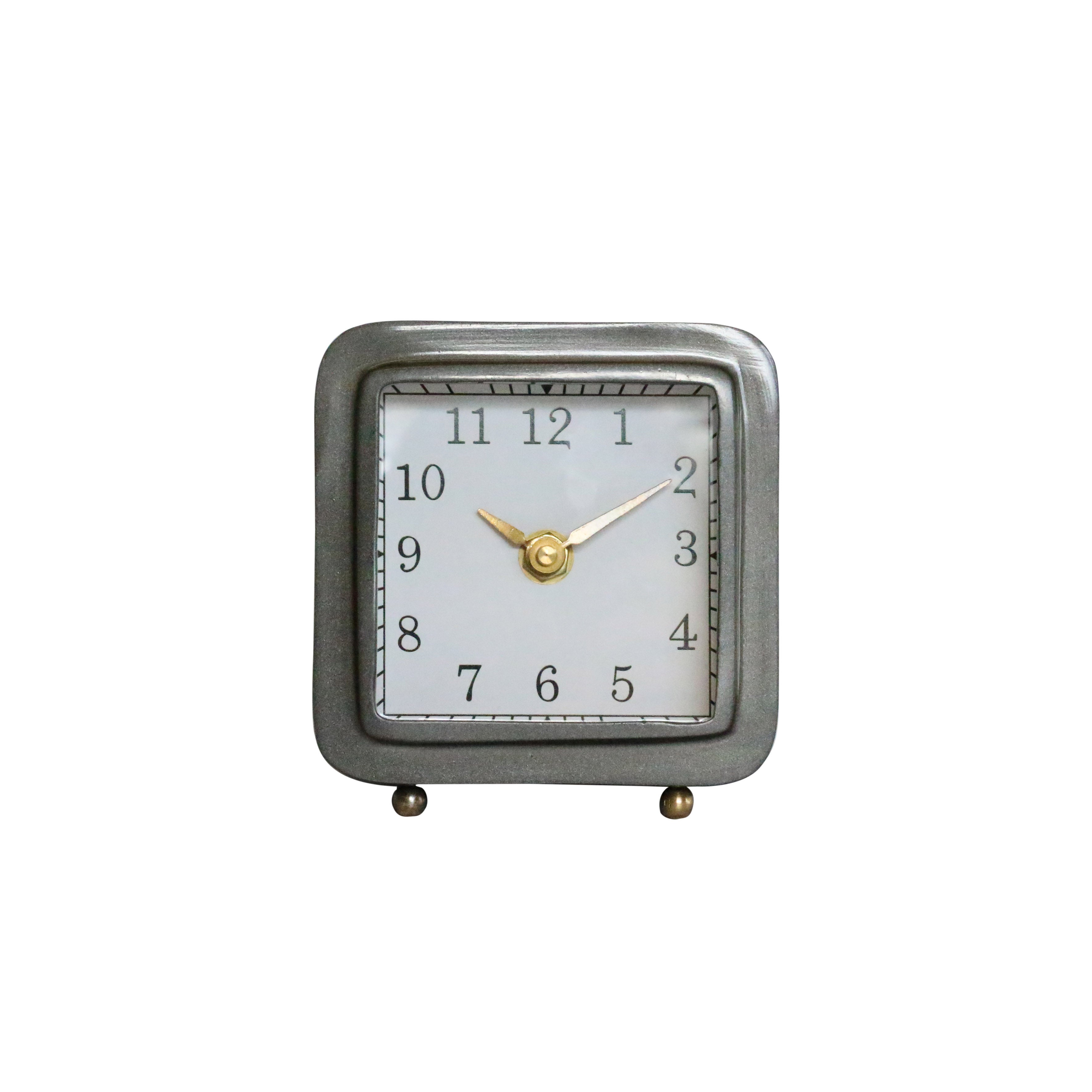 Table Clock in Satin Grey Finish - Product - CC Interiors
