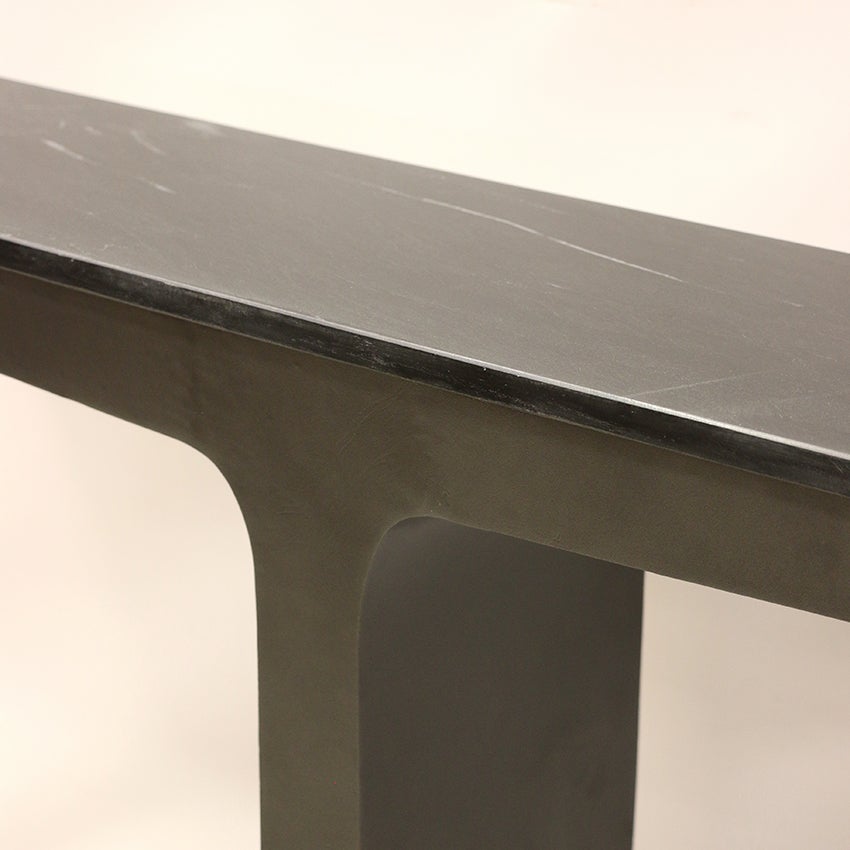 Luggate Steel & Black Marble T Console - Product - CC Interiors