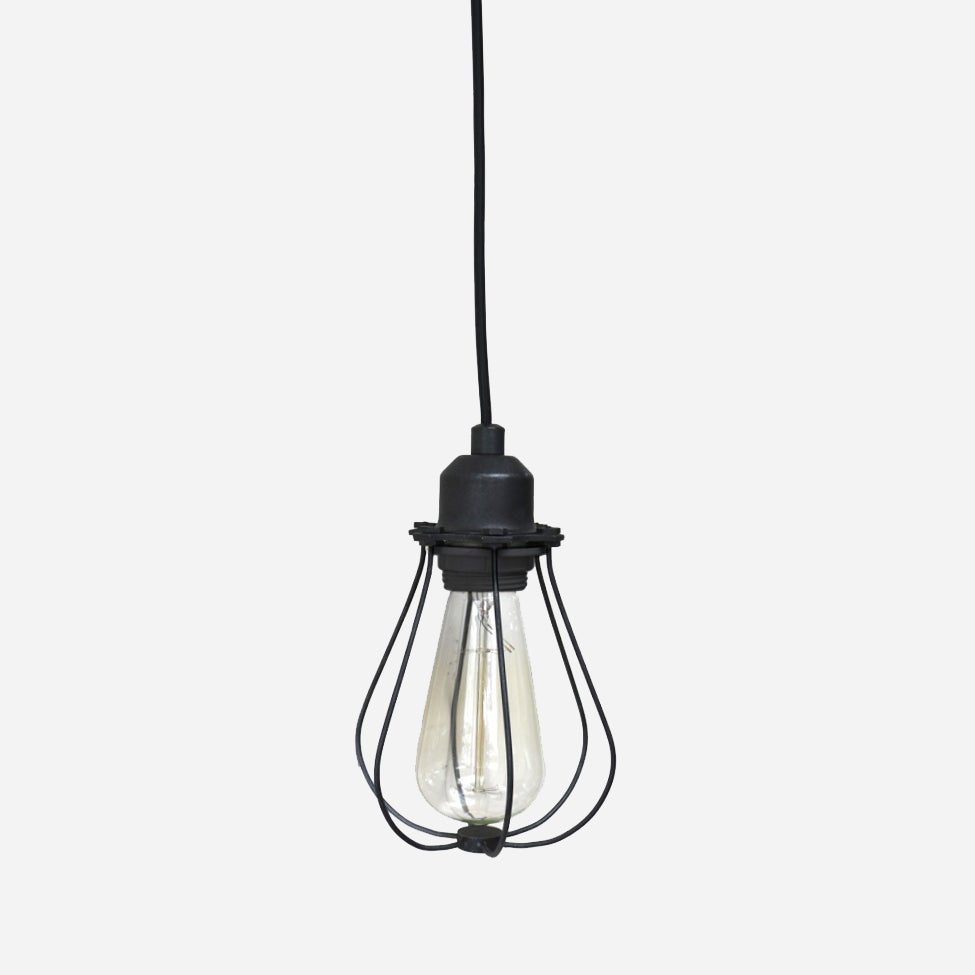 FILAMENT CAGE LIGHT IN BLACK - Product - CC Interiors