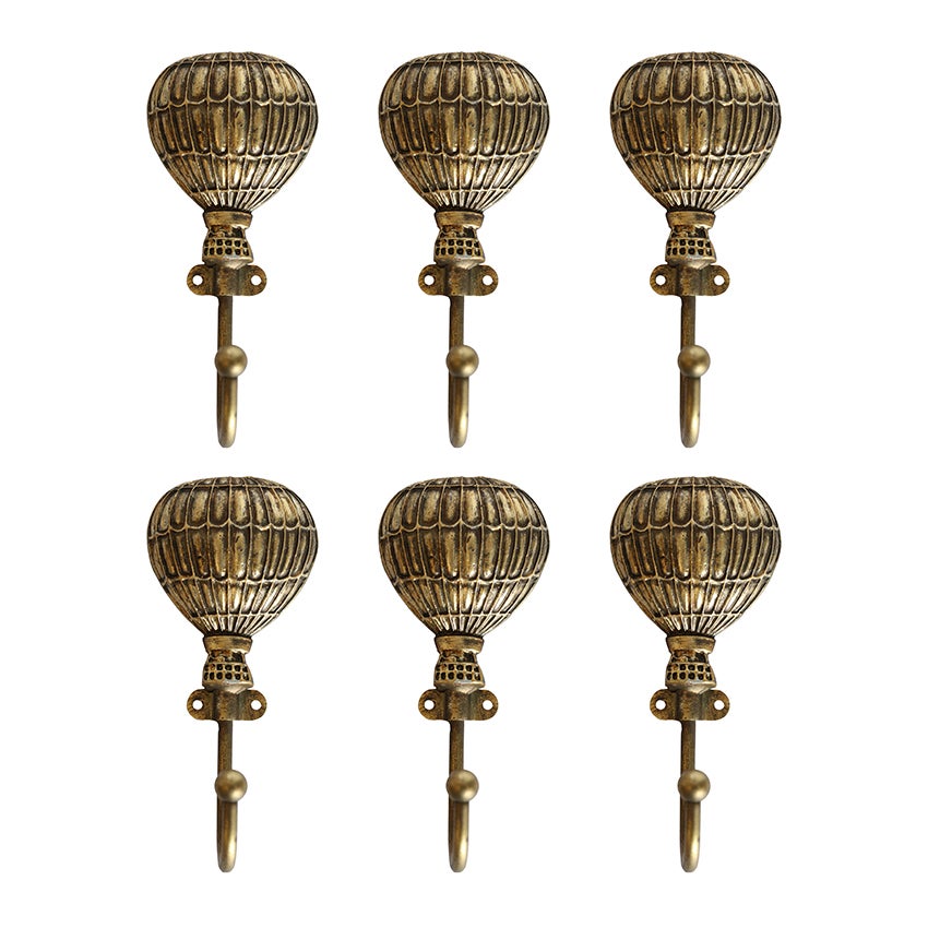Set of 6 Balloon Hooks in Brass Finish - Product - CC Interiors